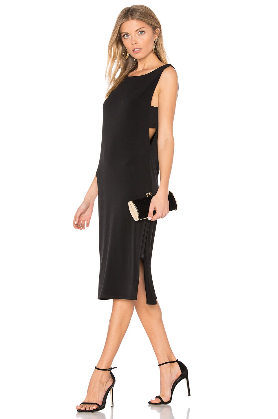 Velvet by Graham & Spencer Leia Midi Dress in Black | REVOLVE