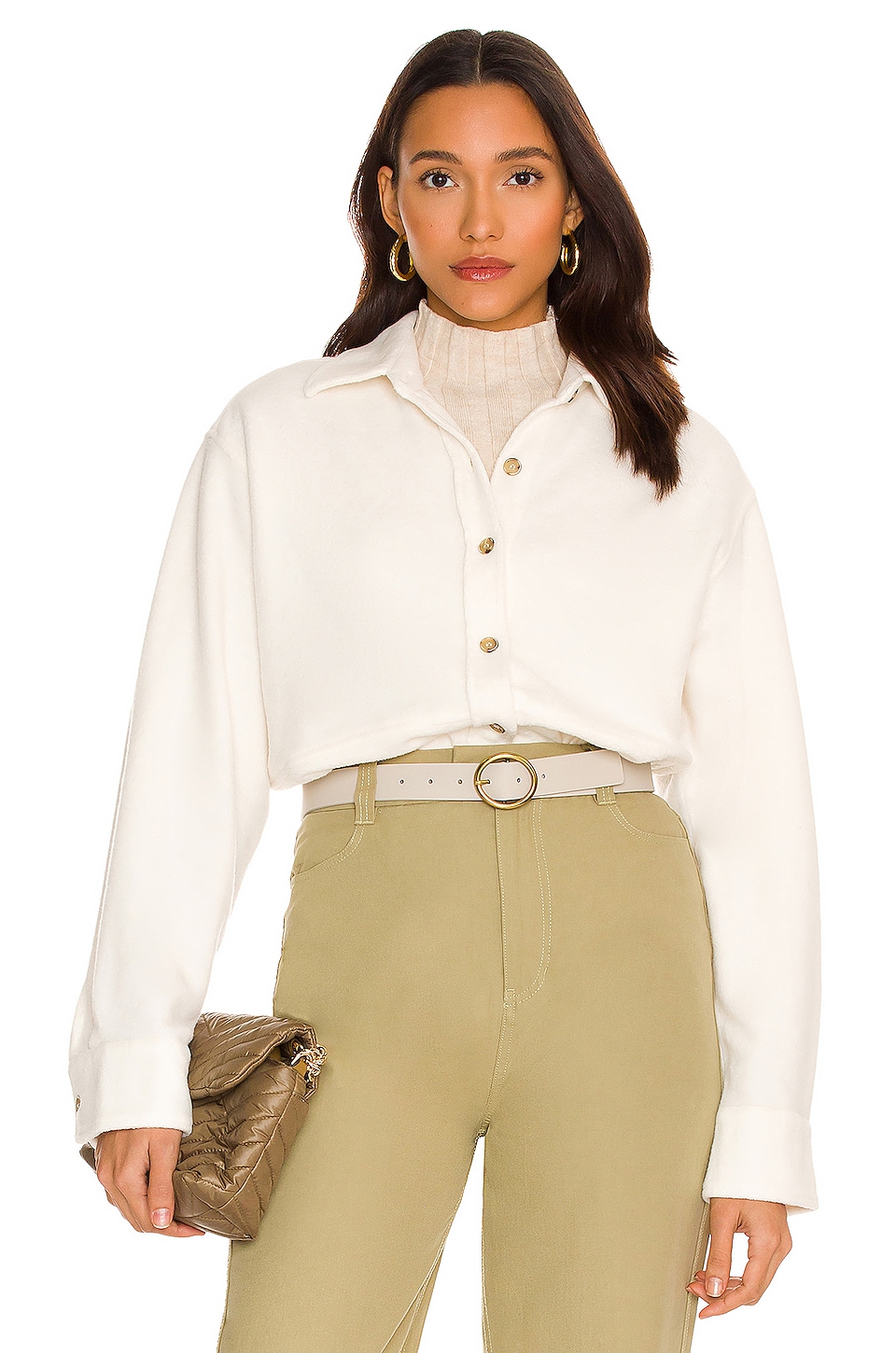 Velvet by Graham & Spencer Oakley Shacket in Cream | REVOLVE
