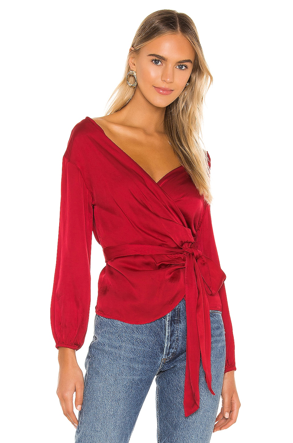 Velvet by Graham & Spencer Everlee Top in Cherry | REVOLVE