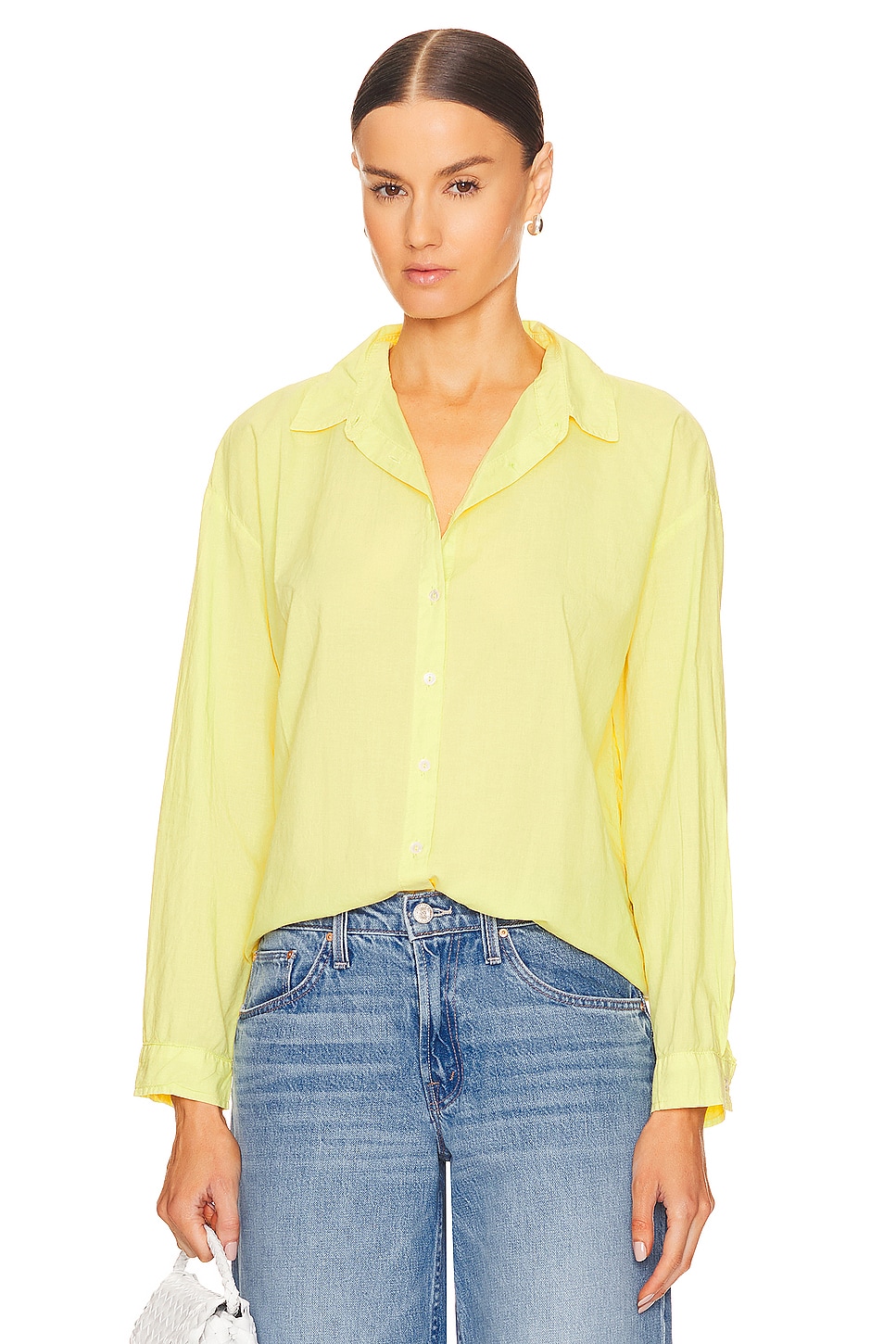 Velvet by Graham & Spencer Devyn Button Up Shirt in Sunny | REVOLVE