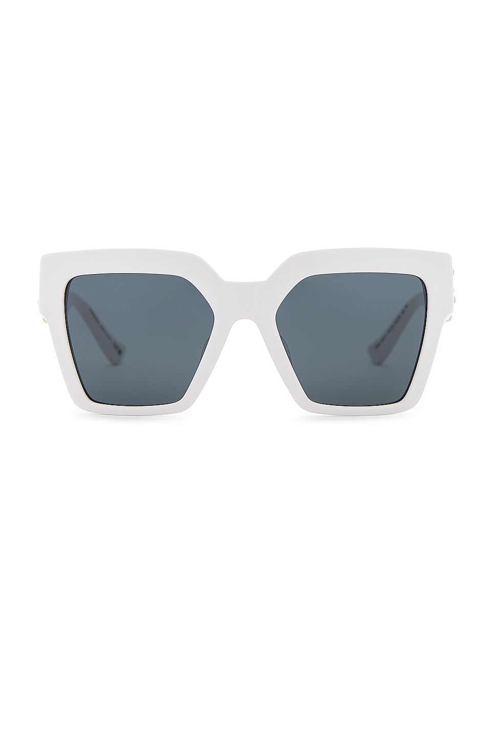 VERSACE Square Sunglasses in White | REVOLVE