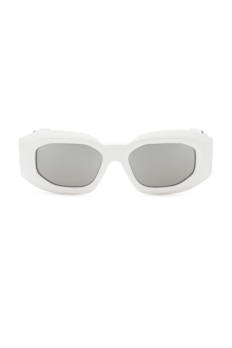 VERSACE Oval Sunglasses in White | REVOLVE