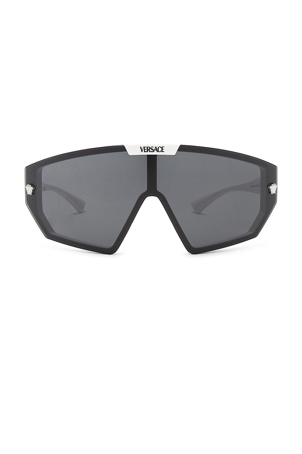 VERSACE Shield Sunglasses in White | REVOLVE