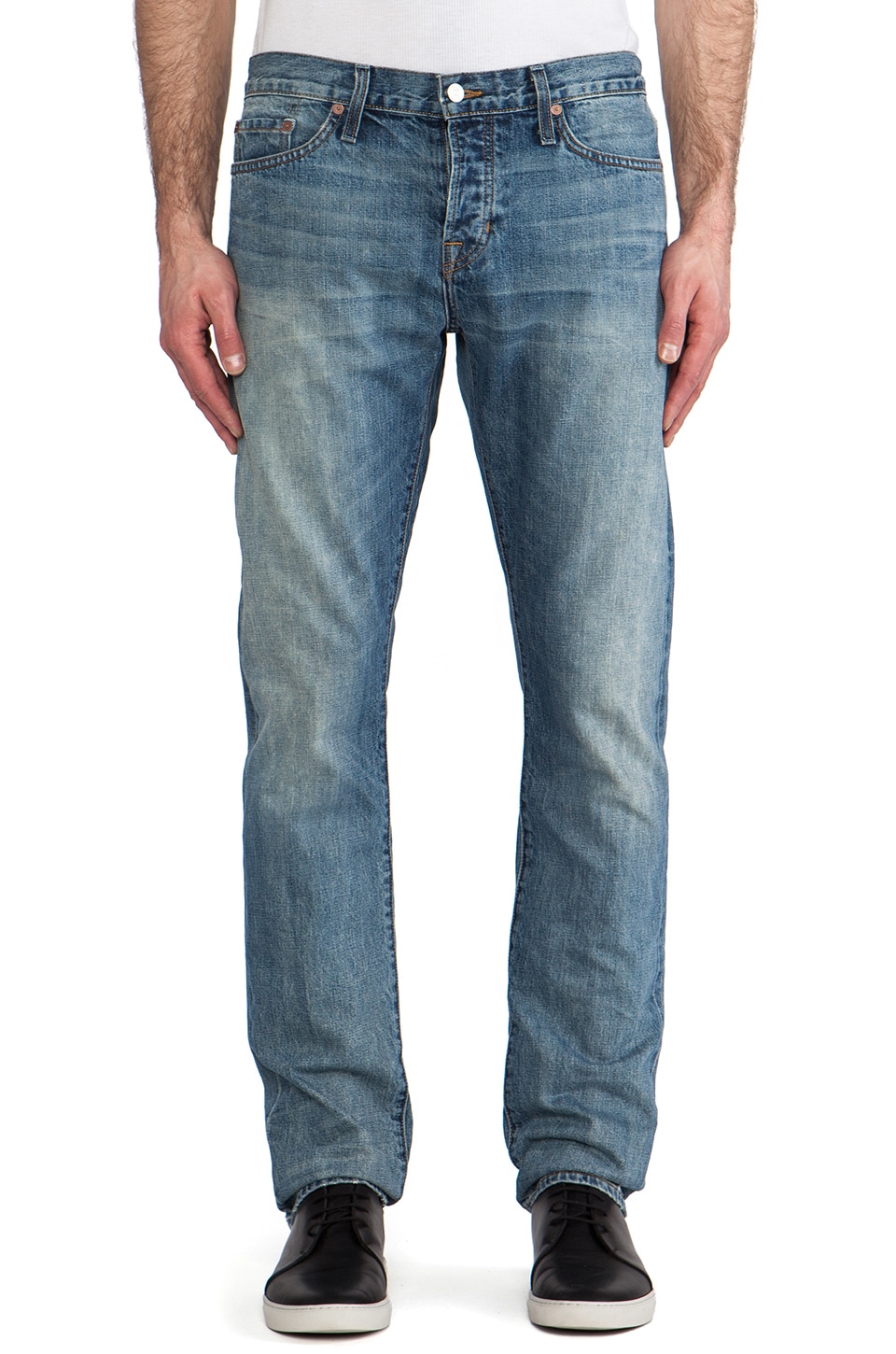 Vince Rhodes Slim Straight Selvedge Denim in Light Roped Wash | REVOLVE