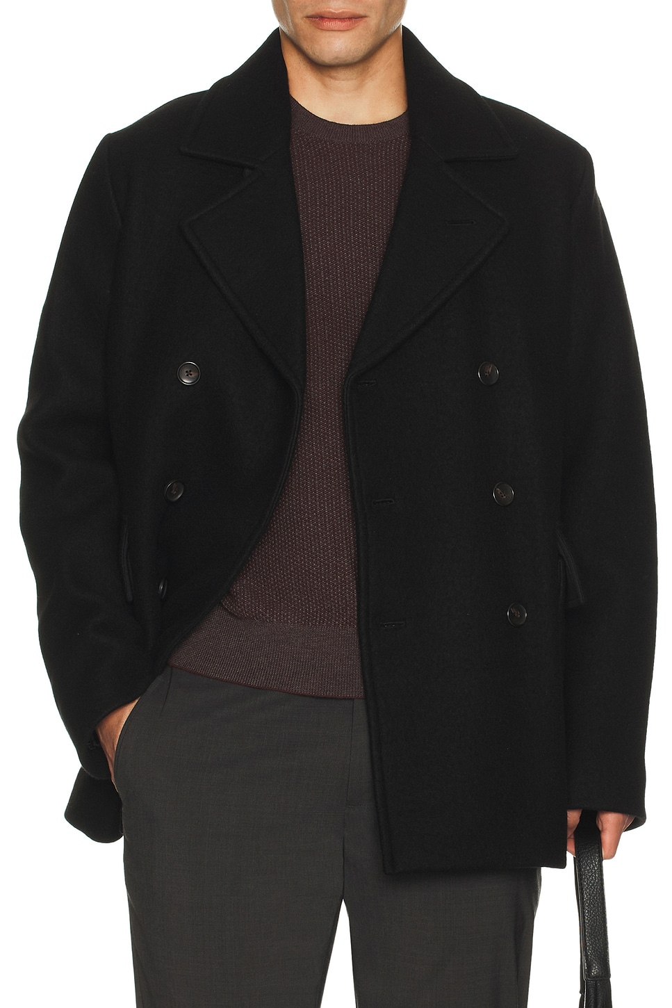 Vince Wool Peacoat in Black | REVOLVE