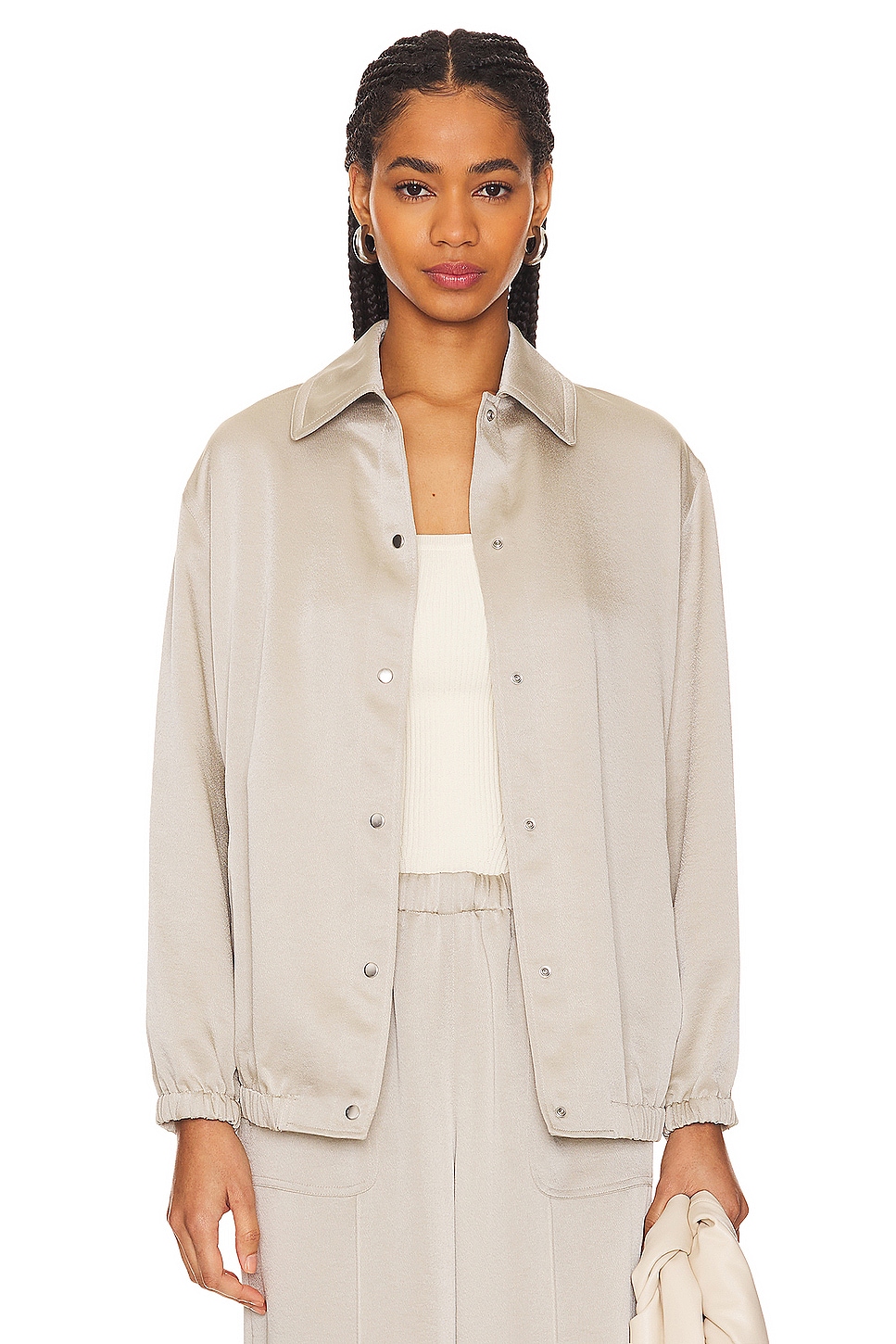 Vince Snap Front Jacket in Light Sepia | REVOLVE