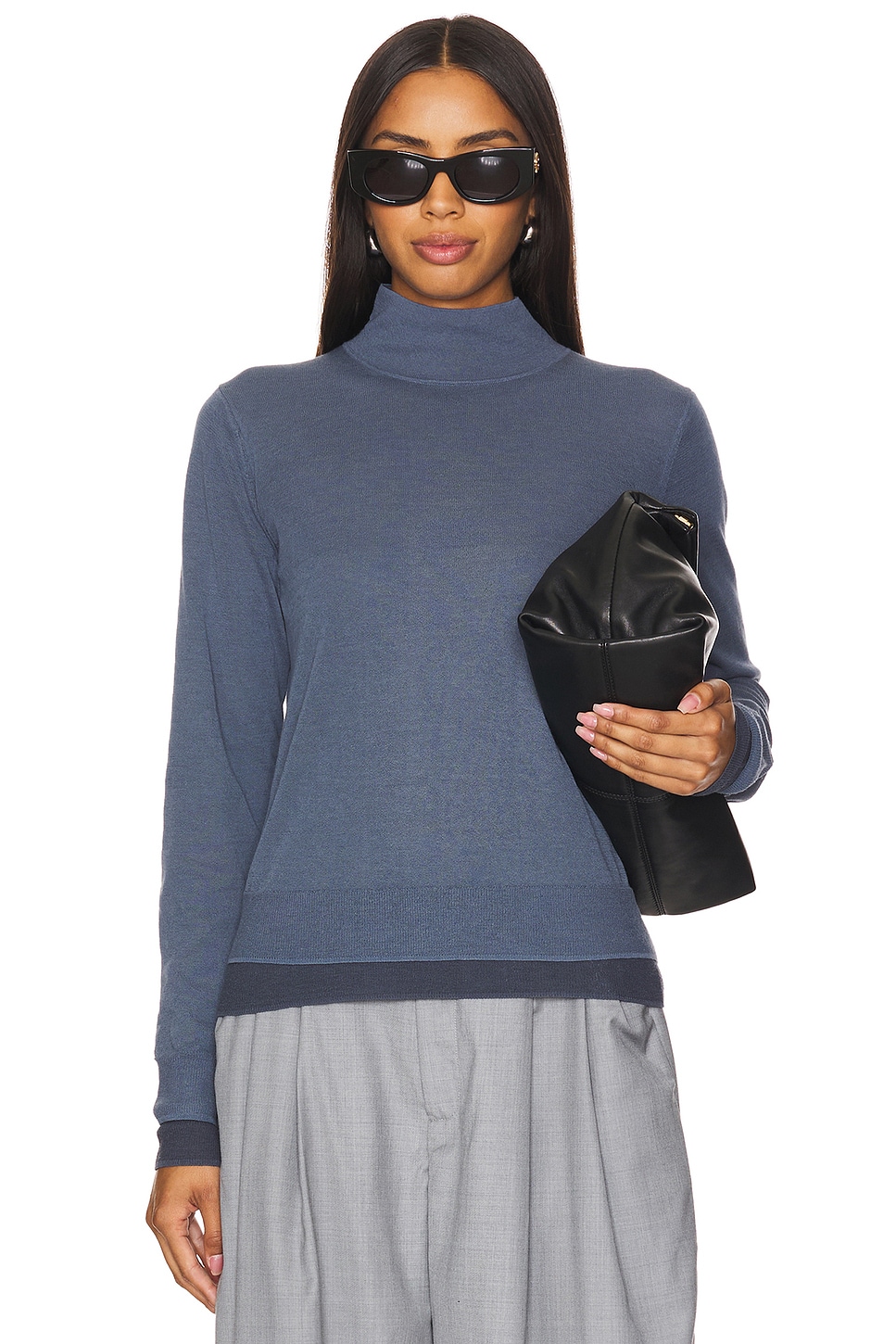Vince Double Layer Turtleneck in Iris Water | REVOLVE
