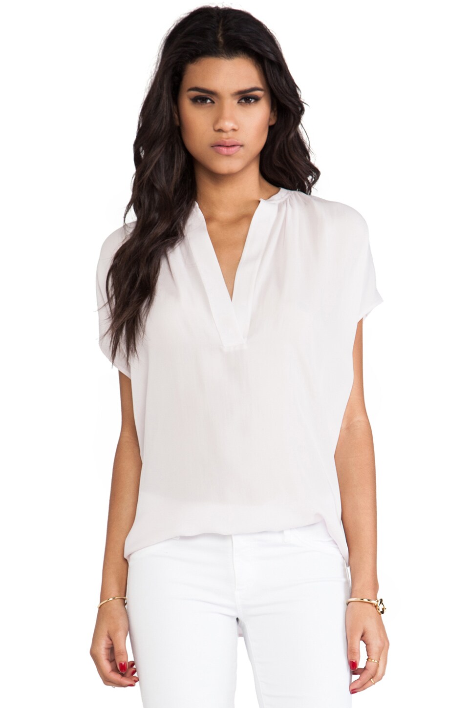 Vince Popover Blouse in Violet | REVOLVE