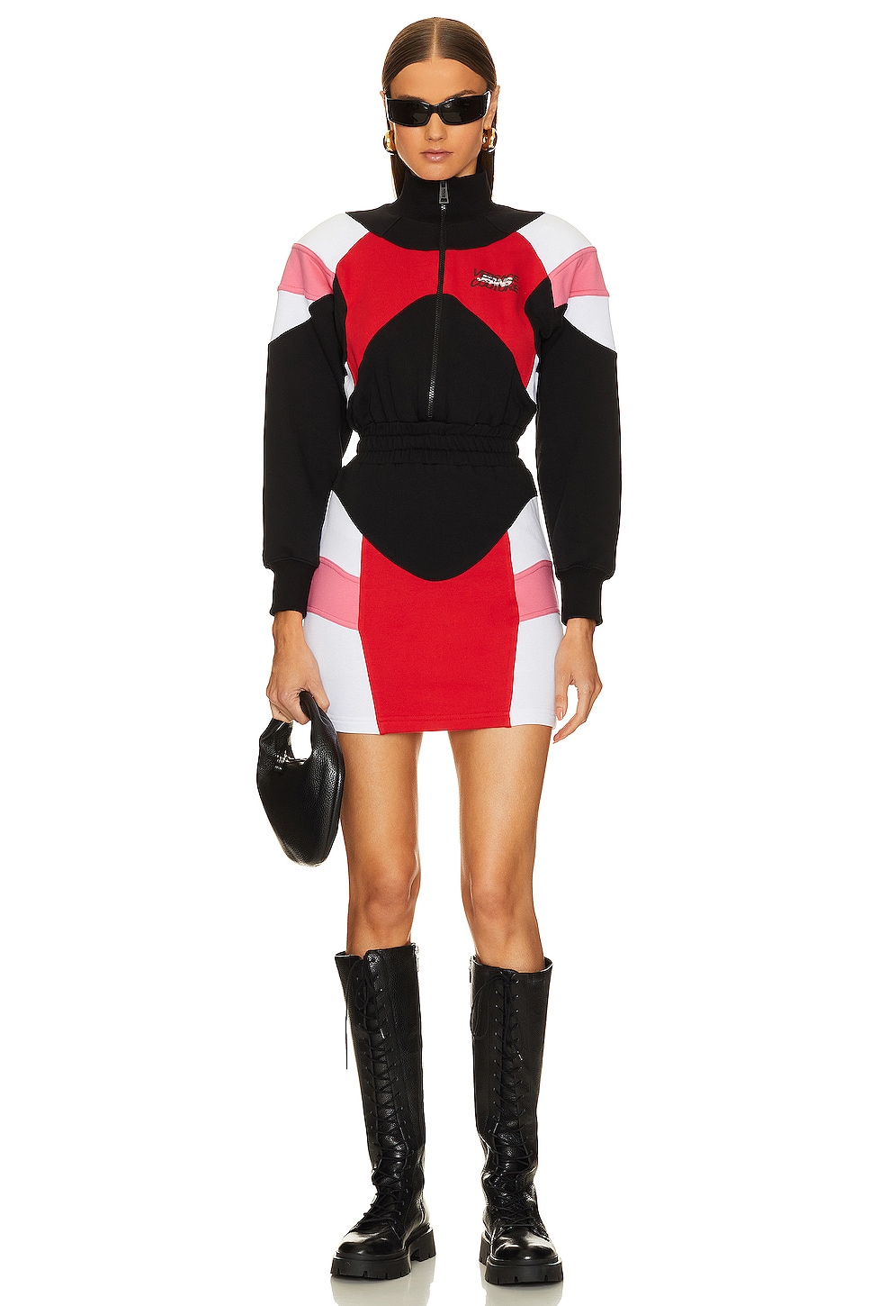 Versace Jeans Couture Colorblock Dress in Black & Red | REVOLVE