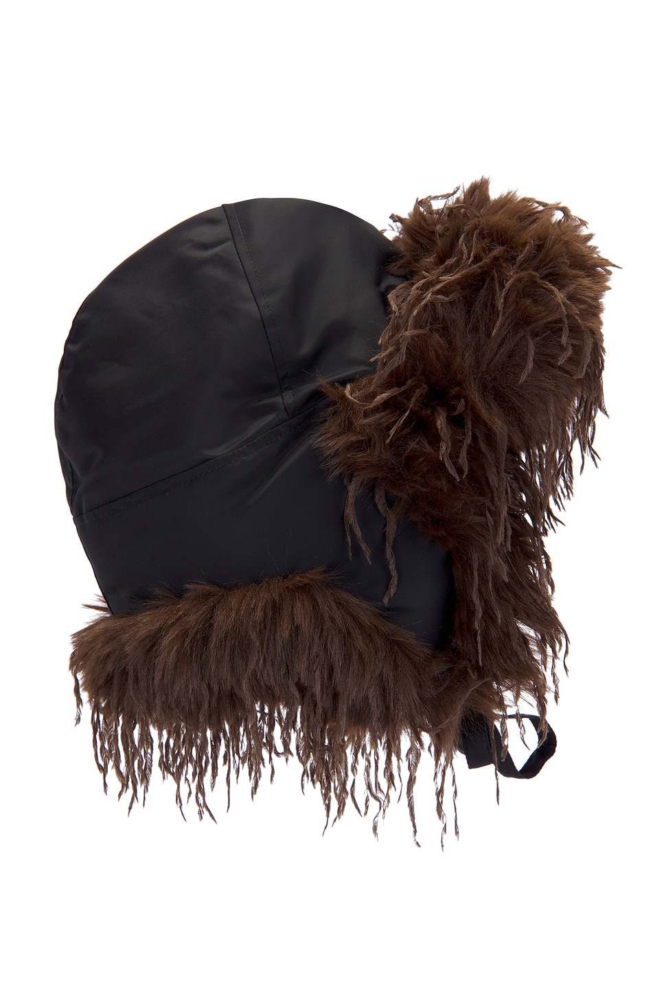 Vaillant Faux Feather Chapka Hat in Black & Chocolate | REVOLVE