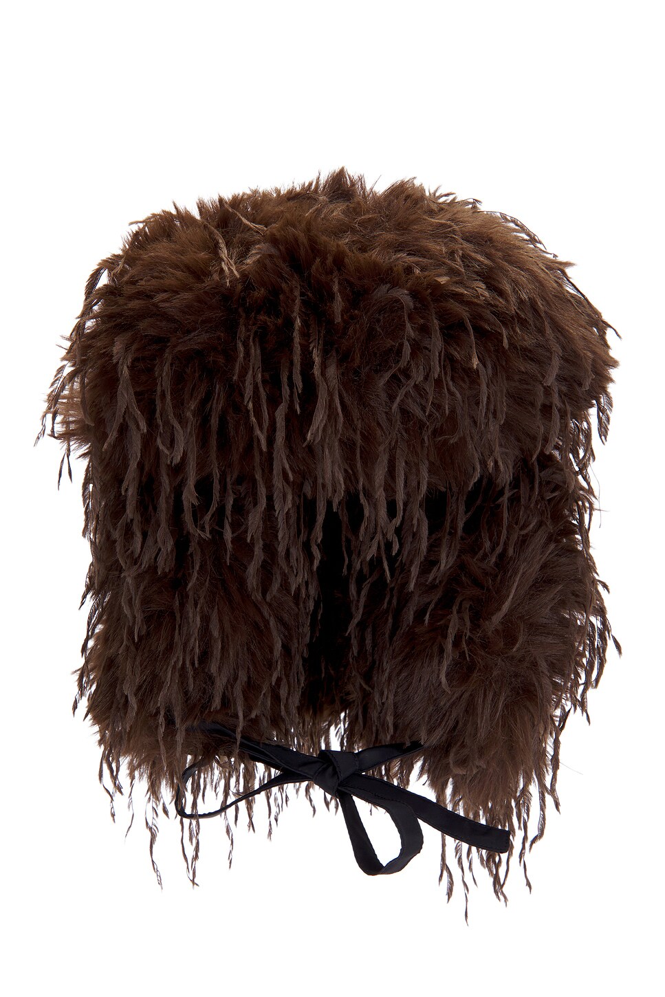 Vaillant Faux Feather Chapka Hat in Black & Chocolate | REVOLVE