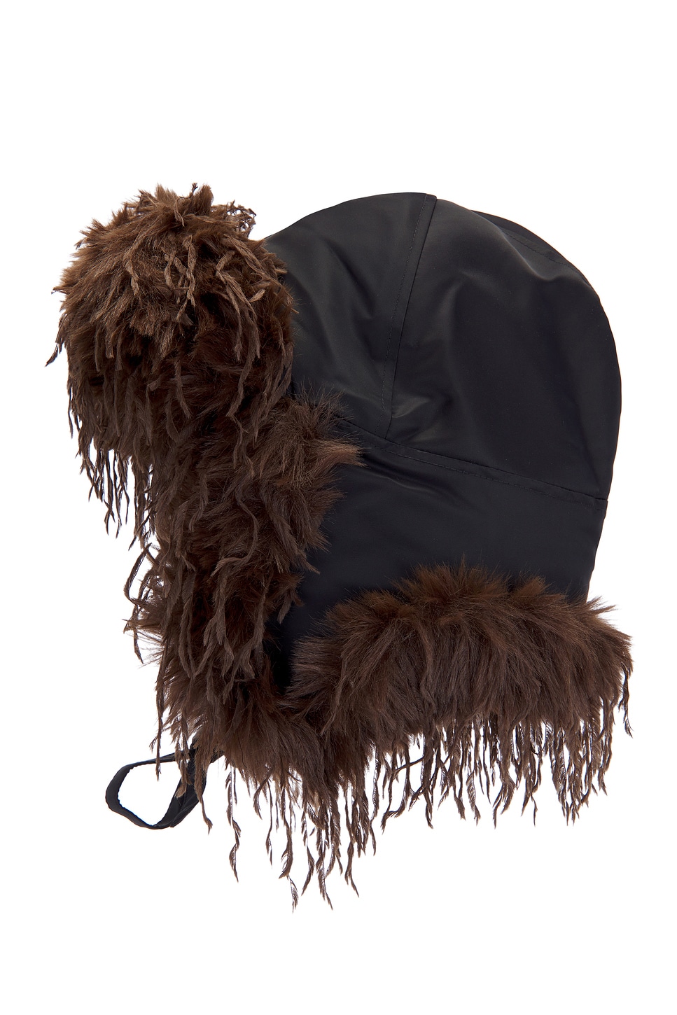 Vaillant Faux Feather Chapka Hat in Black & Chocolate | REVOLVE