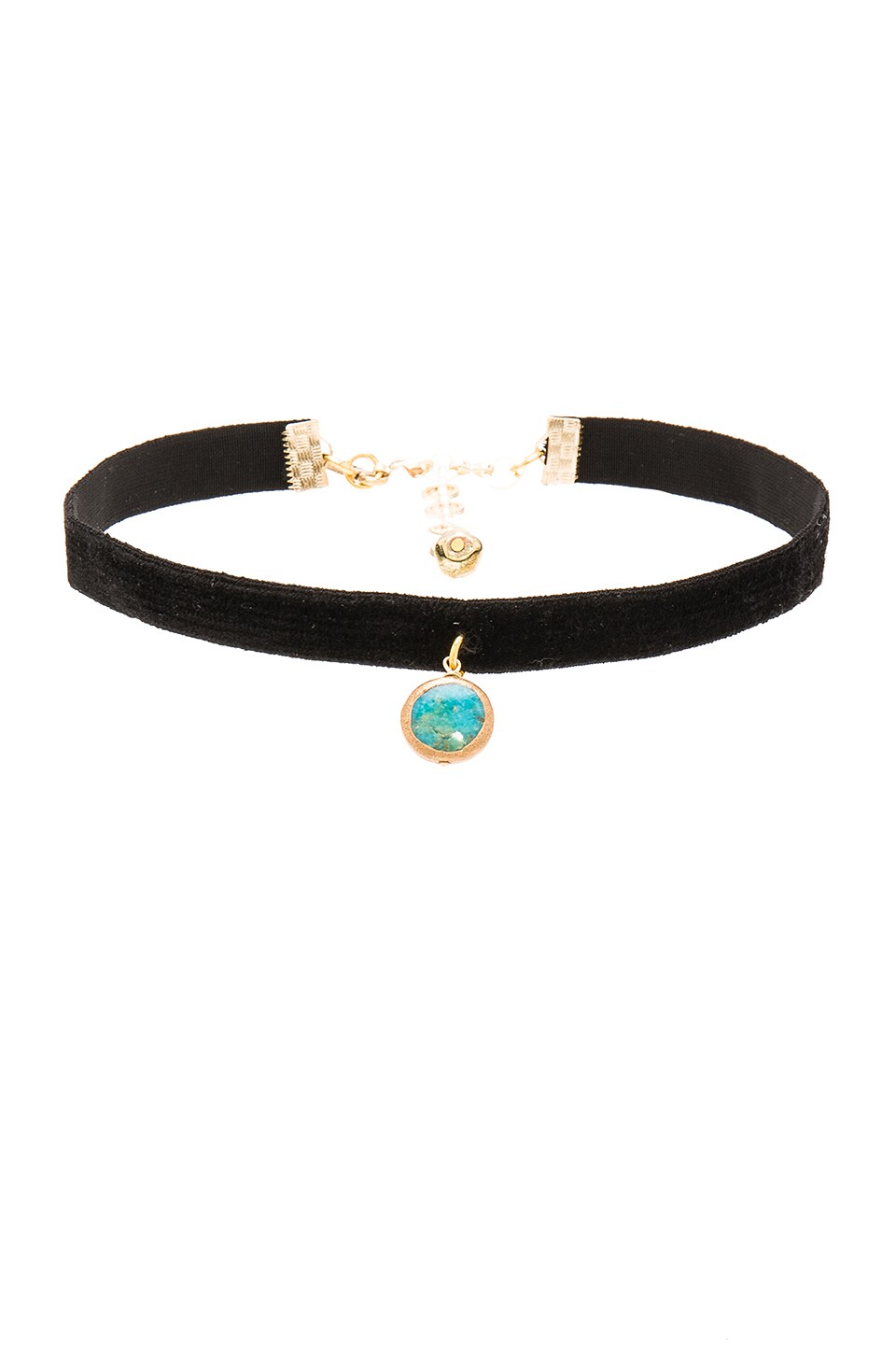 Vanessa Mooney Velvet Small Circle Choker in Brass | REVOLVE