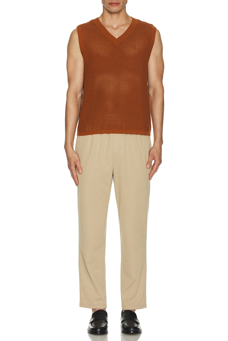 WAO Open Knit V Neck Vest in Copper | REVOLVE WAO Open Knit V Neck Vest in Copper | REVOLVE