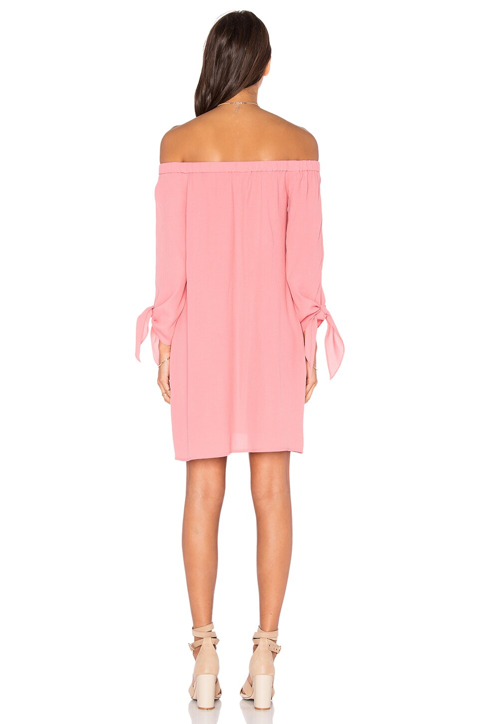 WAYF Off Shoulder Dress in Salmon | REVOLVE
