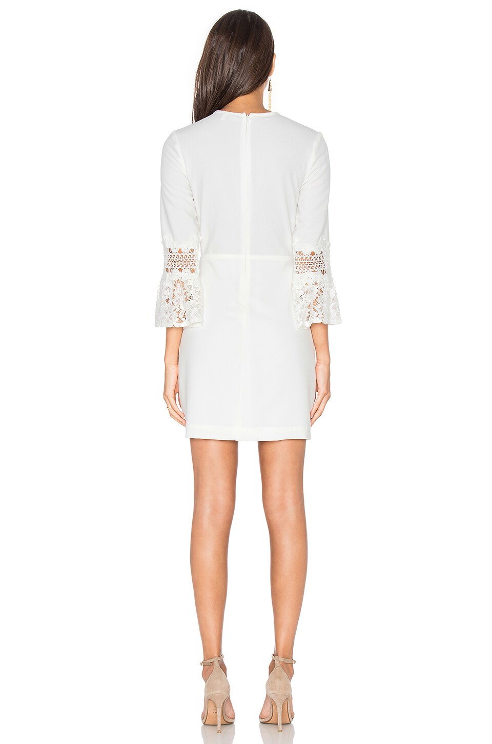 WAYF Somerset Lace Trim Dress in Ivory | REVOLVE