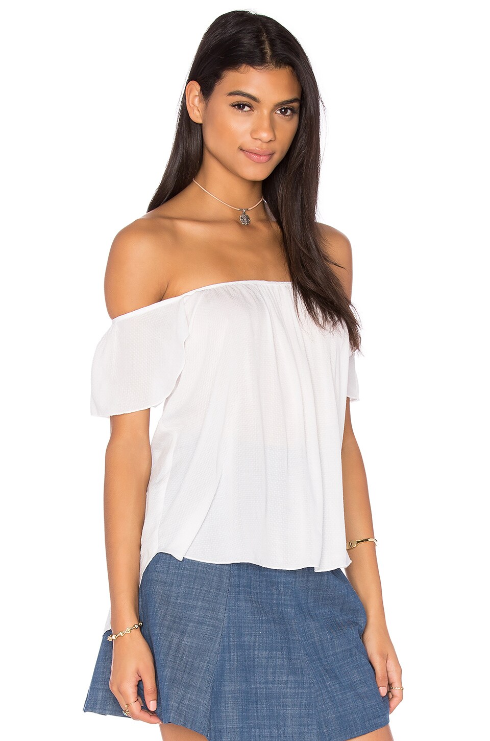 WAYF Ruffle Blouse in Ivory | REVOLVE