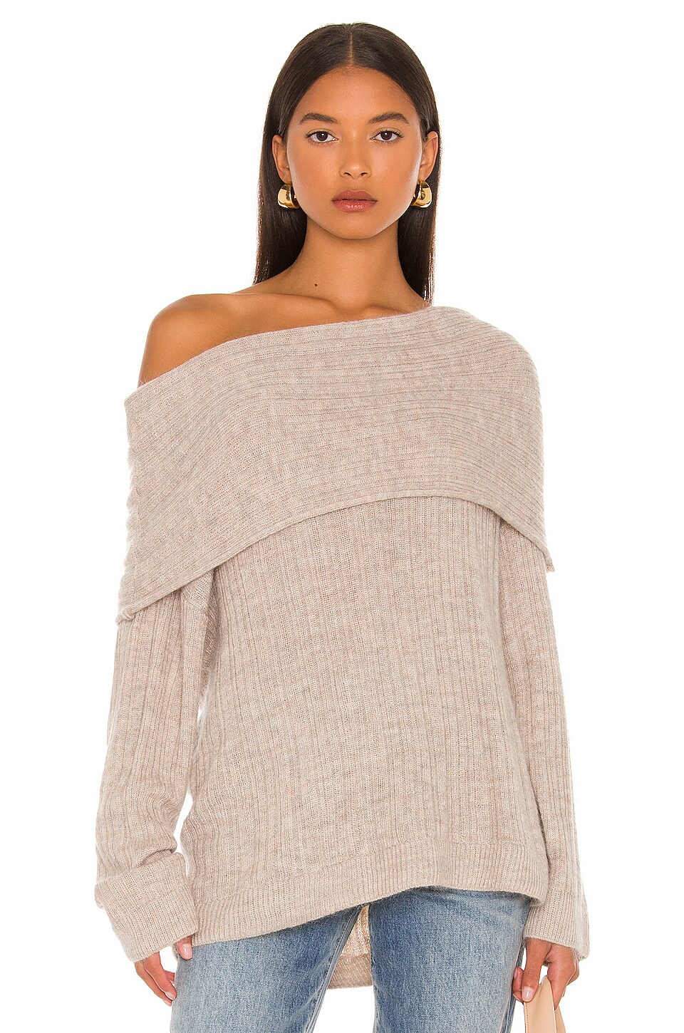 Weekend Stories Katya Variegated Rib Pullover in Oatmeal | REVOLVE