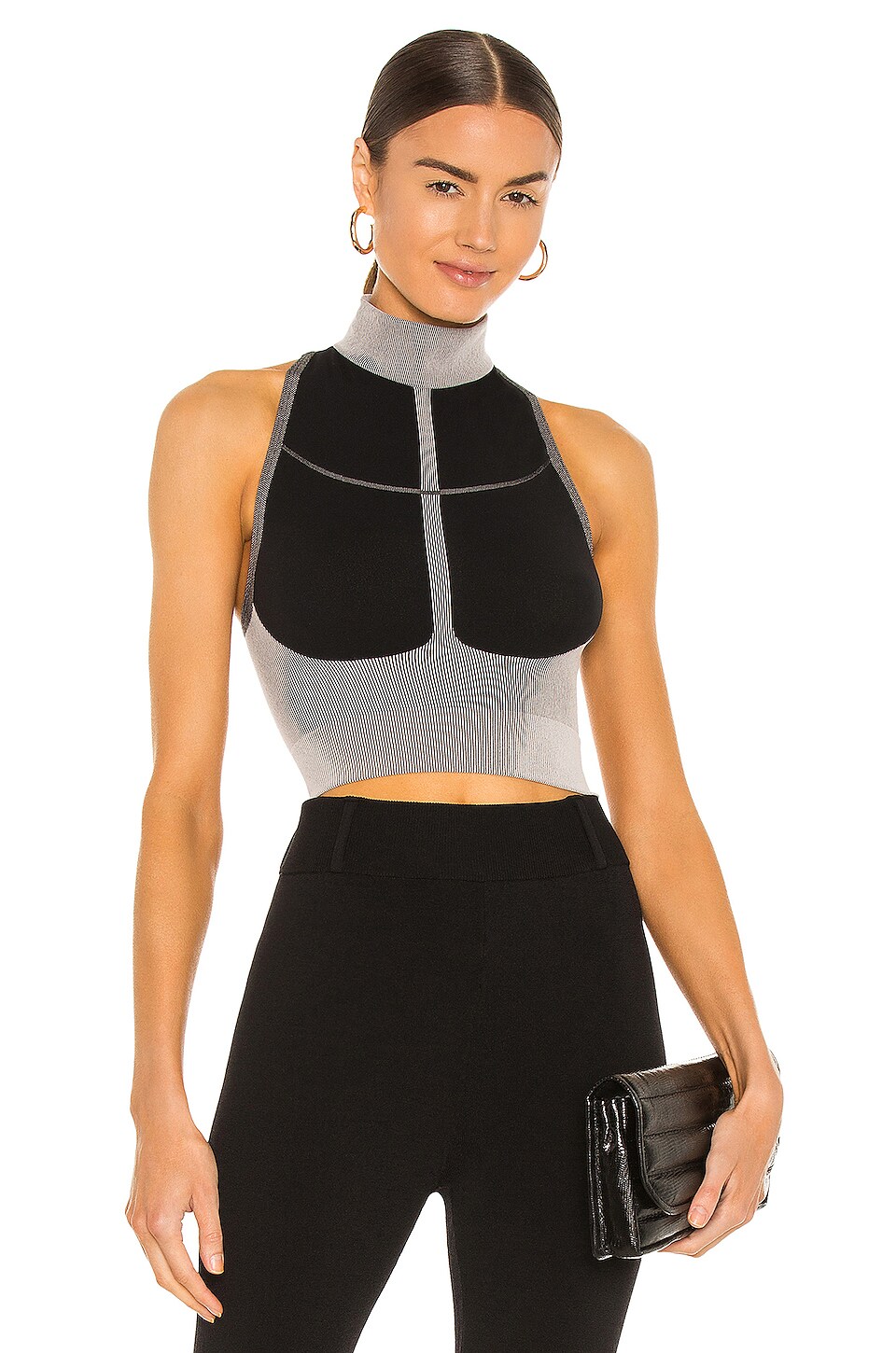 Wolford W Rib Crop Top in Black & Ash | REVOLVE