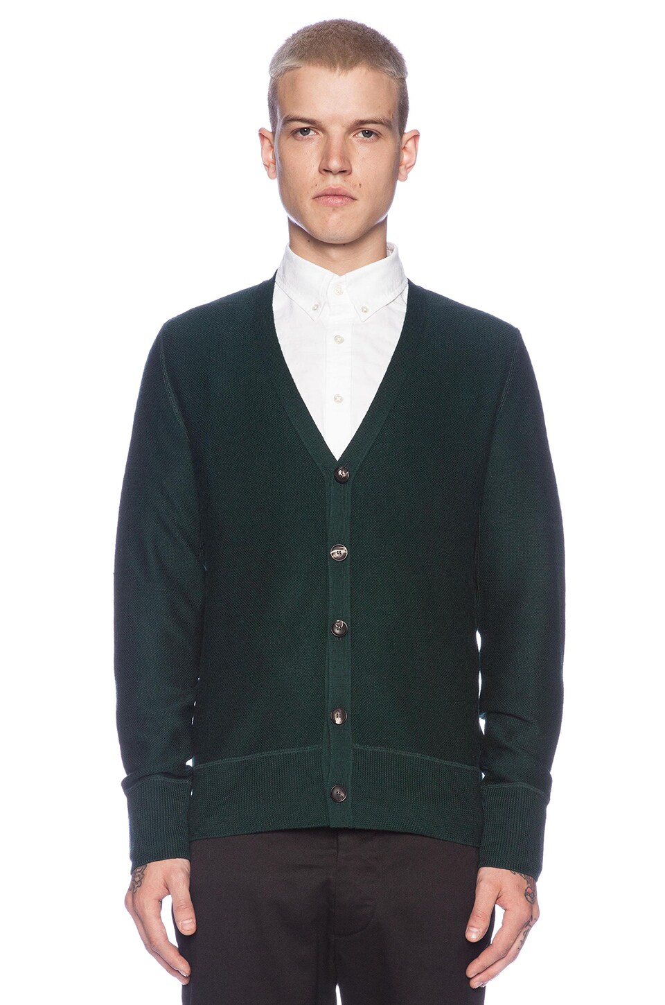 wings + horns Micro Tweed Cardigan in Evergreen | REVOLVE