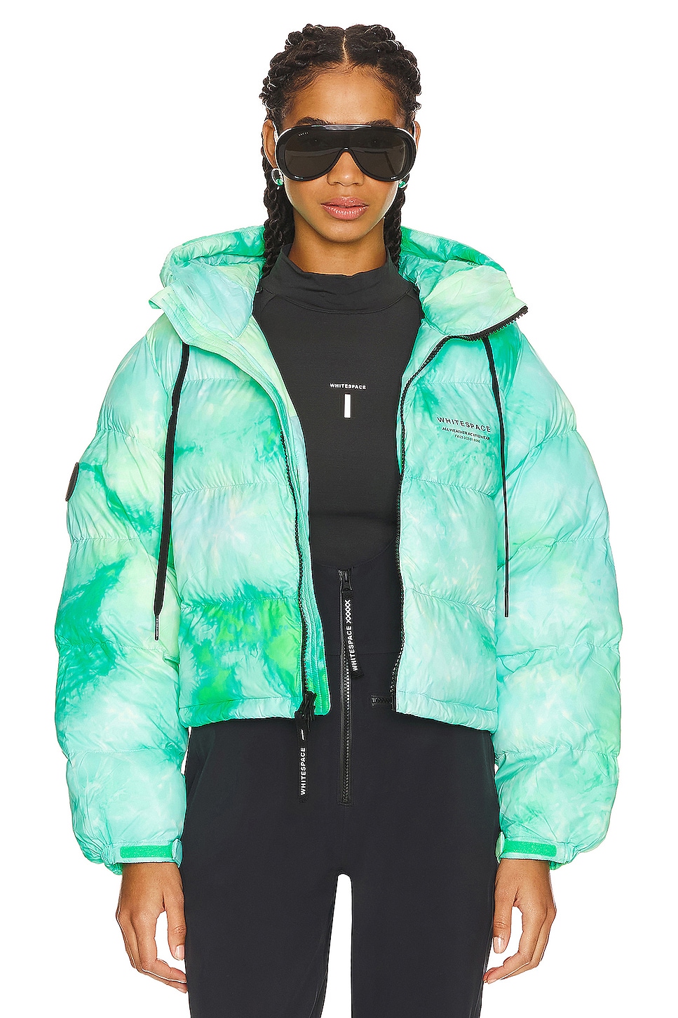 Whitespace Cropped Puffer Jacket in Green Tie D\ye | REVOLVE
