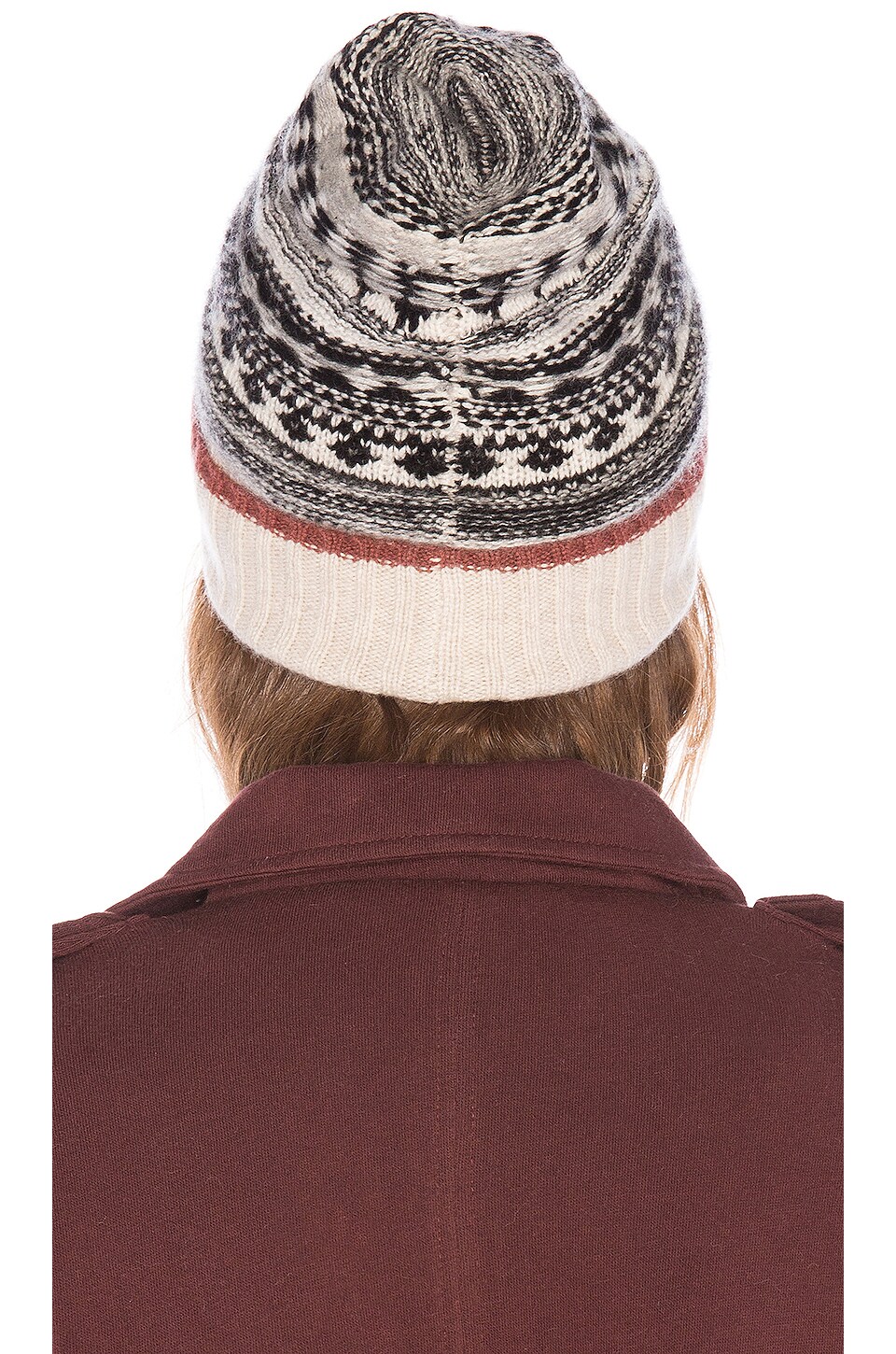 White & Warren Fair Isle Beanie in Cement Multi | REVOLVE