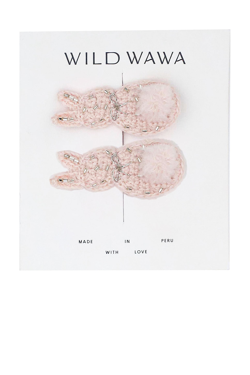 Wild Wawa Kids Crochet Clip Set in Pink Bunny | REVOLVE