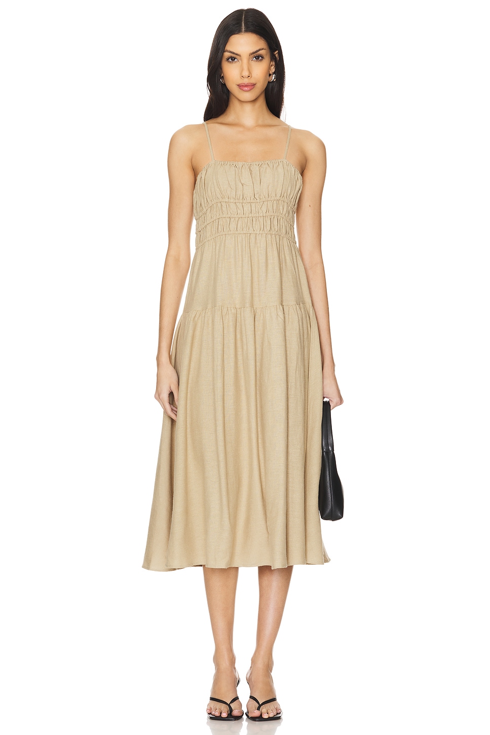 WeWoreWhat Scrunchie Midi Dress in Safari | REVOLVE