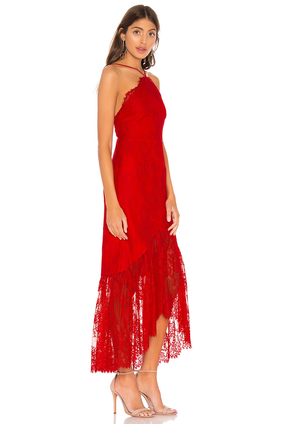 X by NBD Mulan Midi Dress in Racing Red | REVOLVE