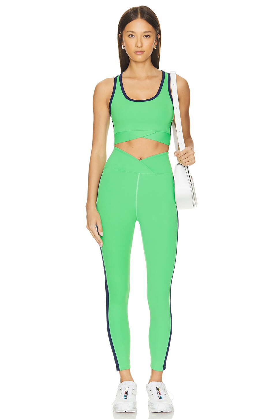 YEAR OF OURS Sport Track Bra in Green & Navy | REVOLVE