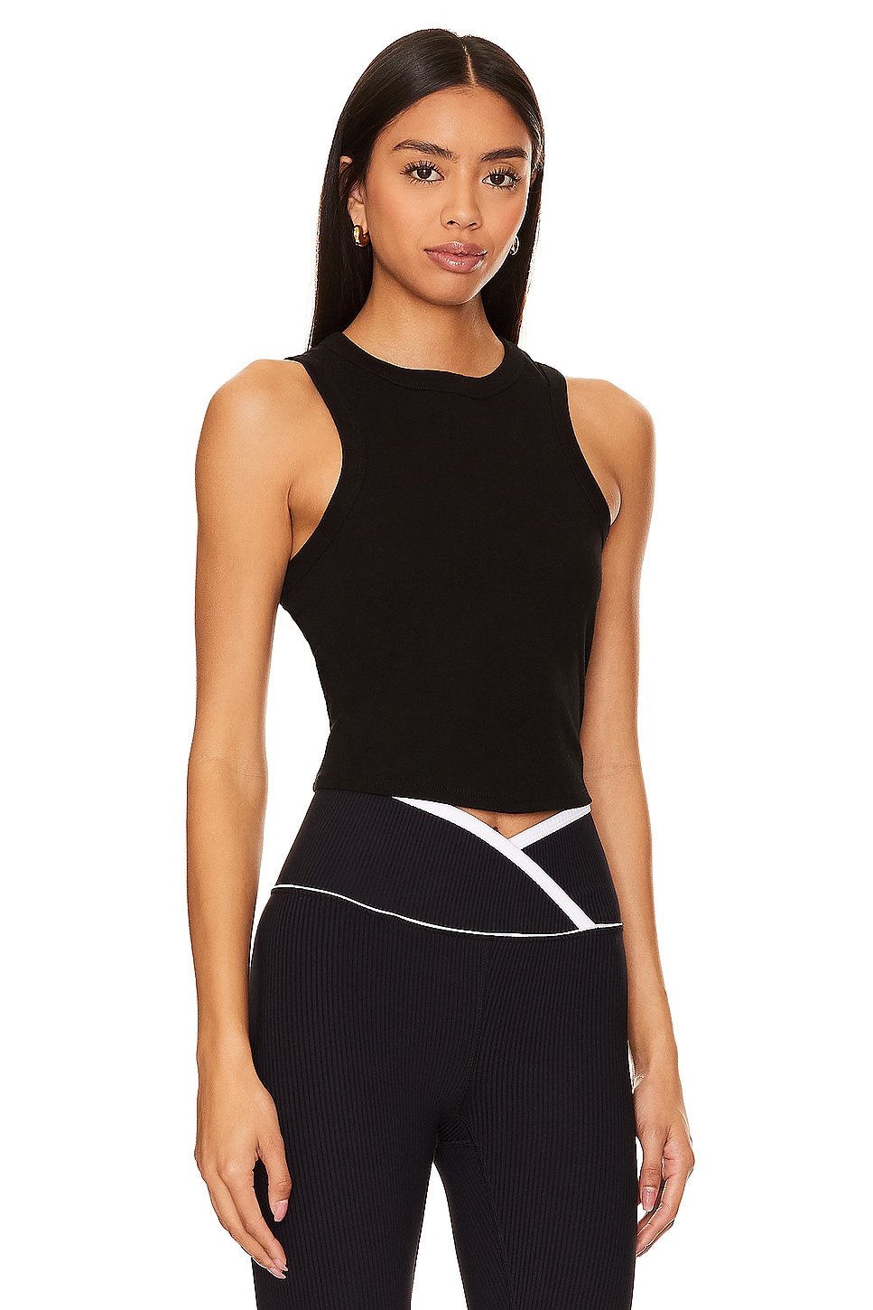 YEAR OF OURS Racer Crop Top in Black | REVOLVE