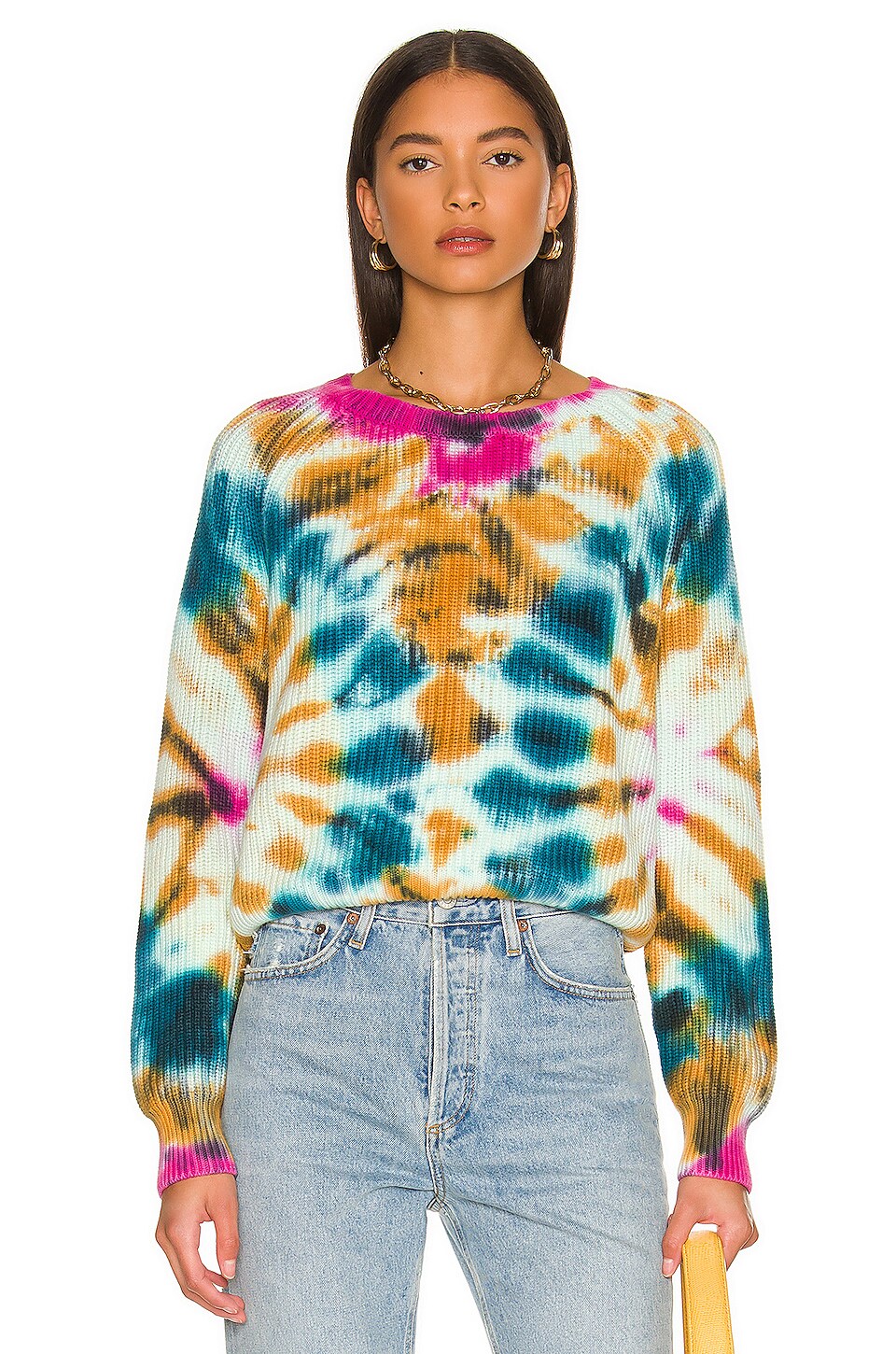 Young, Fabulous & Broke Roxy Crop Sweater in Berry Venus Wash | REVOLVE