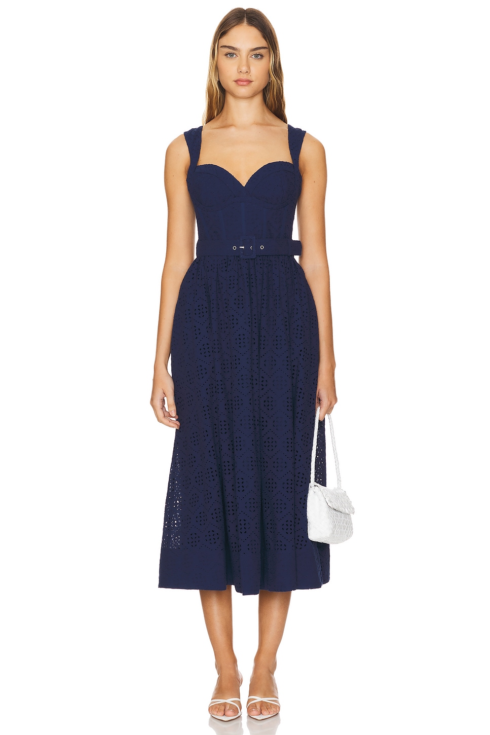 Yumi Kim Shiv Dress in California Eyelet Navy | REVOLVE