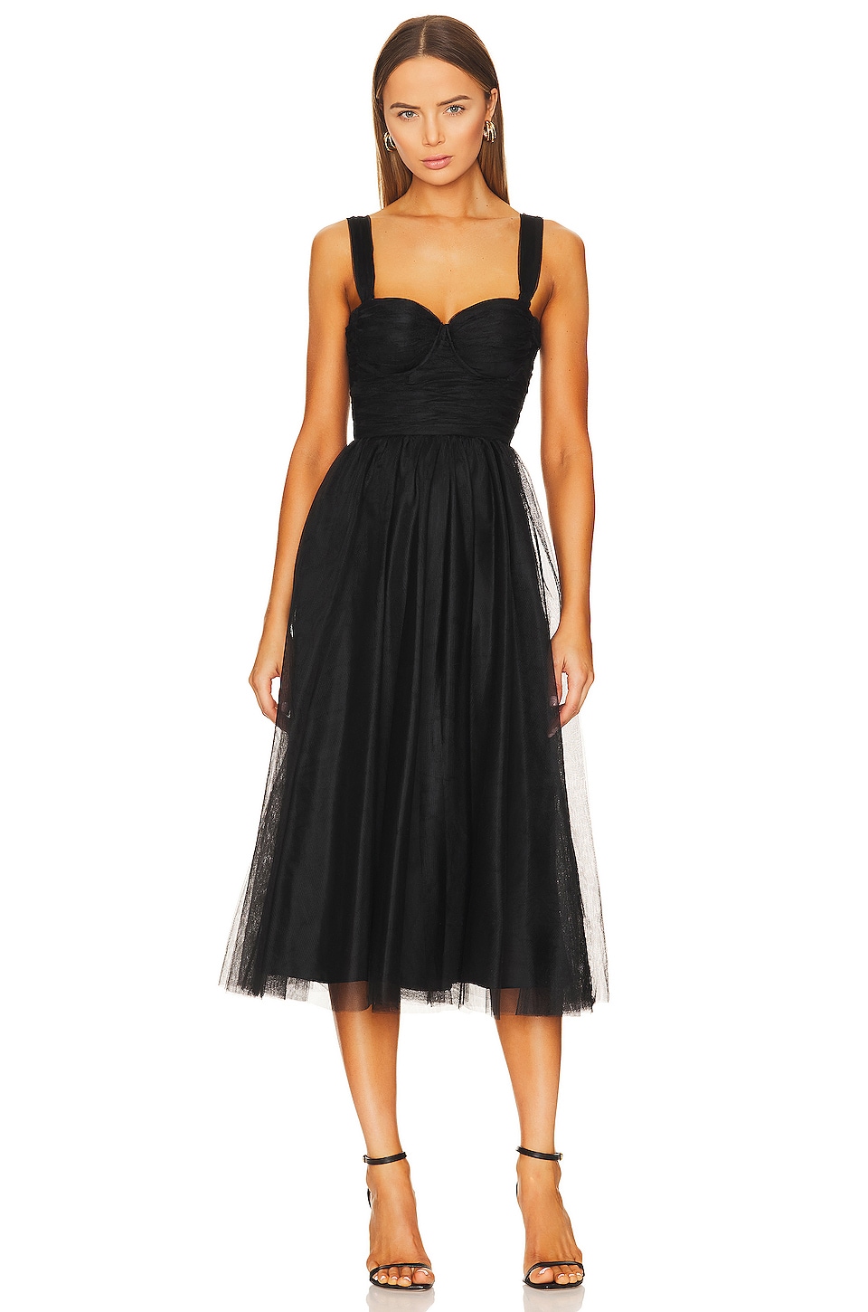 Zimmermann Tulle Midi Dress in Black | REVOLVE