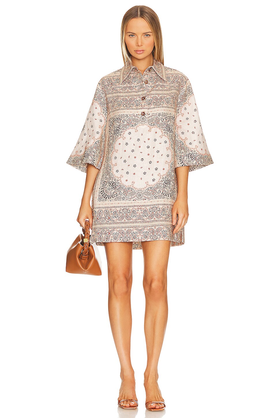 Zimmermann Tunic Mini Dress in Cream Bandana | REVOLVE