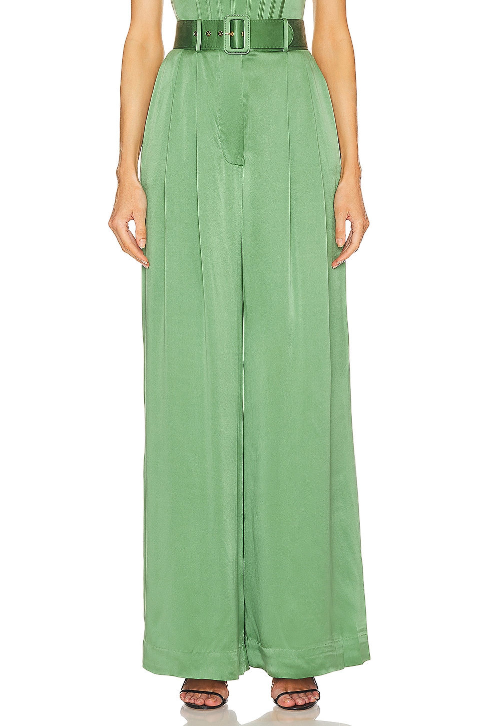 Zimmermann Tuck Pant in Matcha | REVOLVE