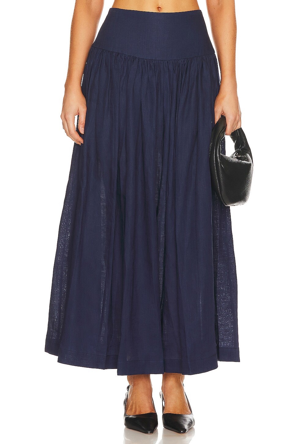 Zimmermann Alight Basque Midi Skirt in Dark Navy | REVOLVE