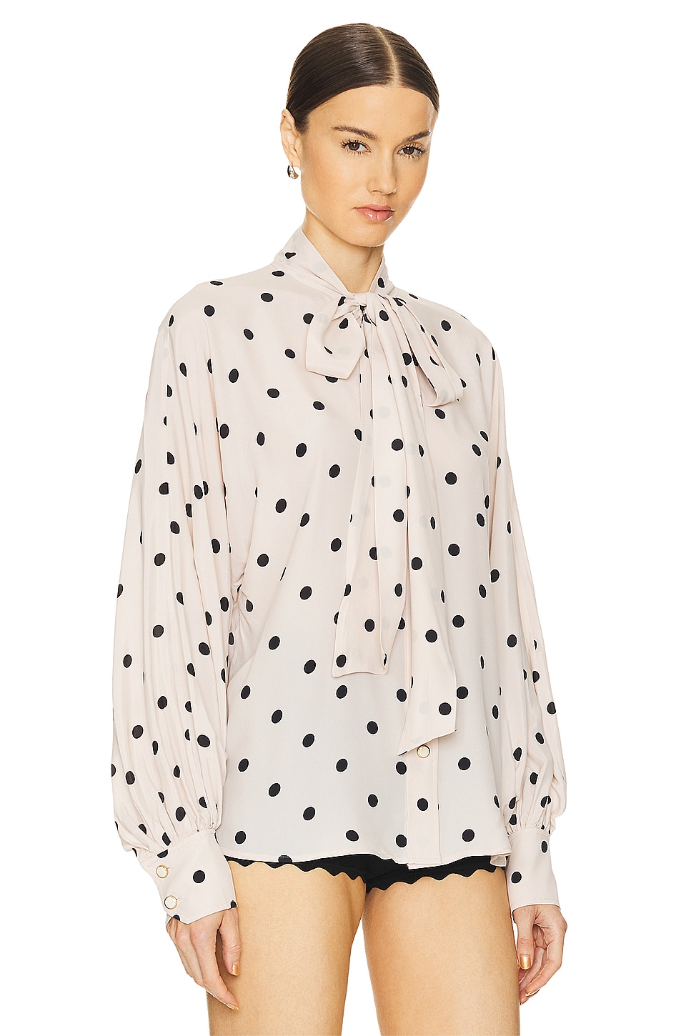 Zimmermann Batwing Blouse in Buff With Black Dot | REVOLVE