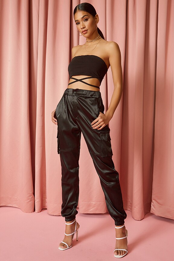 Superdown Kat Satin Cargo Pant | superdown